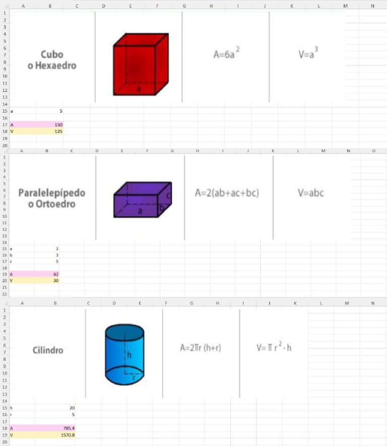 Volumen y Area Excel... | PDF
