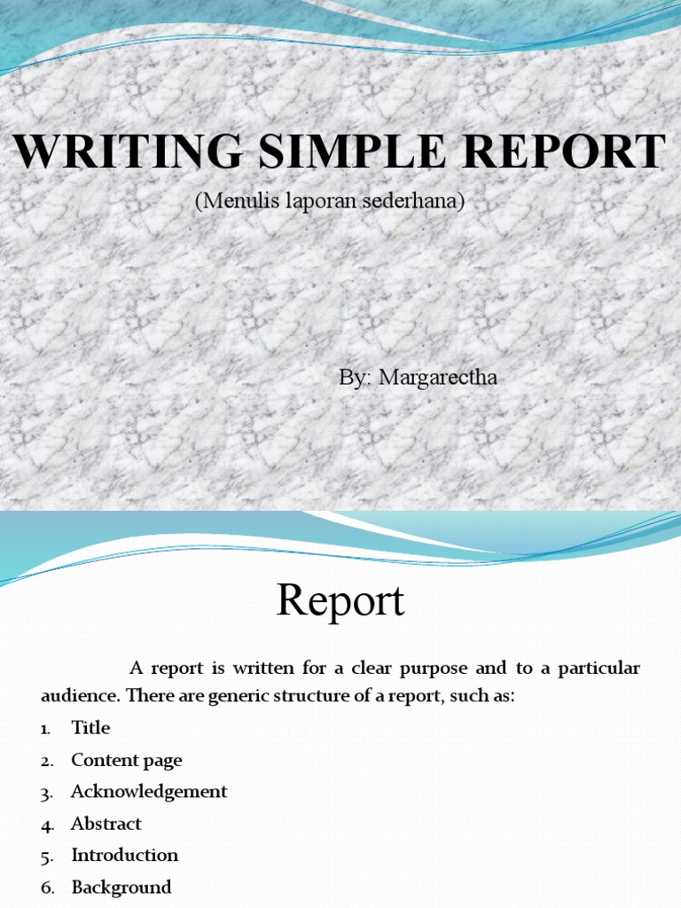 Guide to Writing Simple Reports | PDF | Art | Science & Mathematics