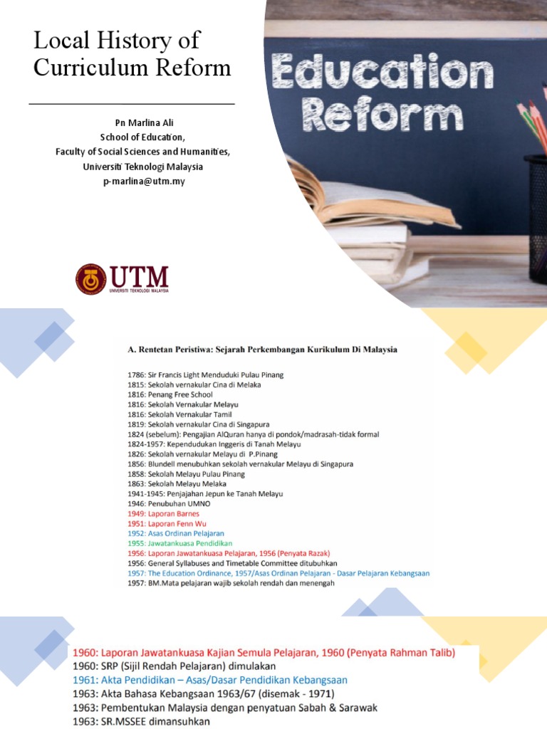 Week 2 1 Local History of Curriculum Reforms | PDF | Curriculum | Schools