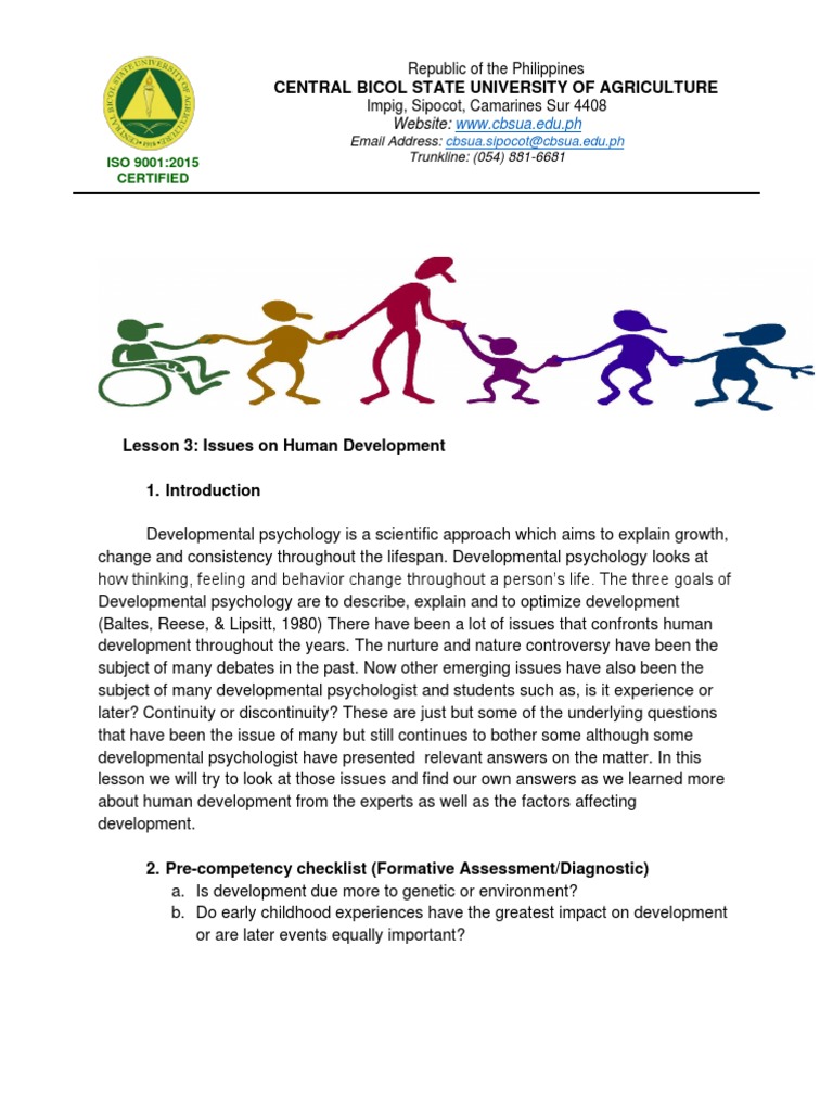 Lesson 3 Issues On Human Development | PDF | Developmental Psychology ...