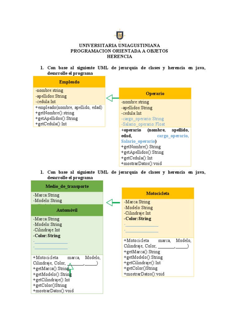 Herencia en Java: Clases y UML | PDF