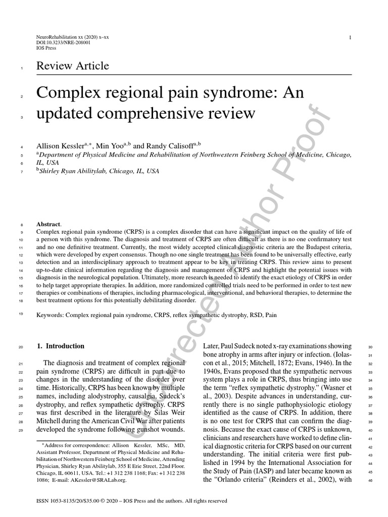 Complex Regional Pain Syndrome | PDF | Antidepressant | Analgesic