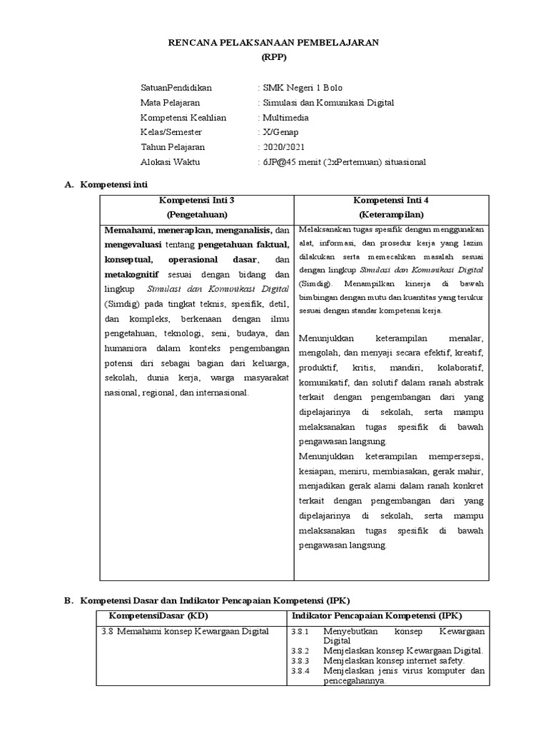 3.8. Dan 4.8. RPP Kewargaan Digital | PDF