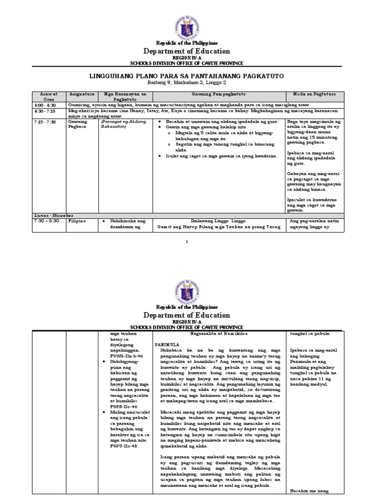G9 Filipino Q2 W2 | PDF