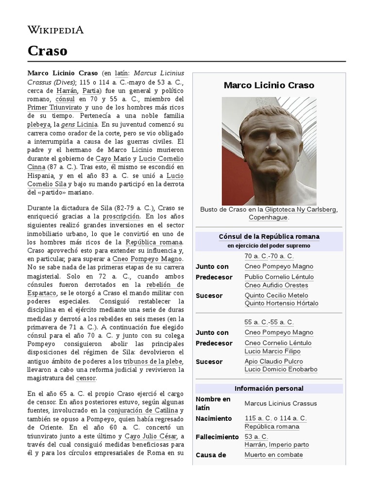 Craso | PDF | Pompeyo | Espartaco