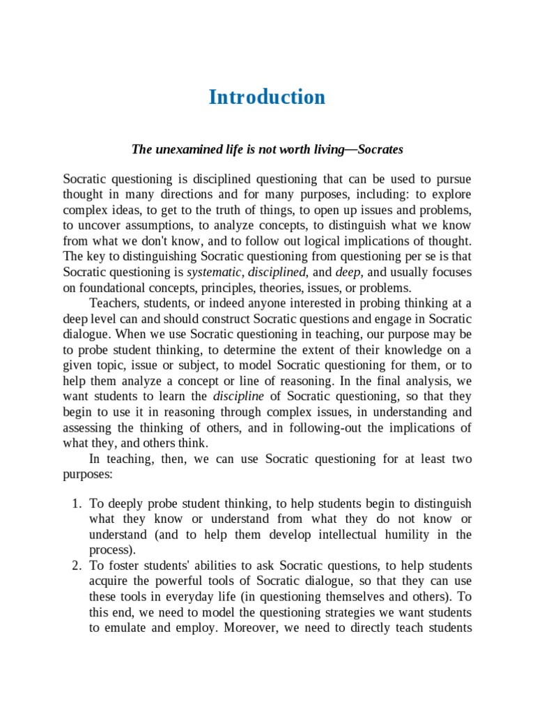 Socratic Questioning-10-17 | PDF | Critical Thinking | Thought Socratic Questioning-10-17 | PDF | Critical Thinking | Thought
