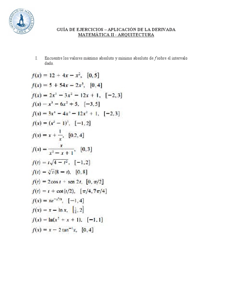 Guía Aplicación Derivada | PDF
