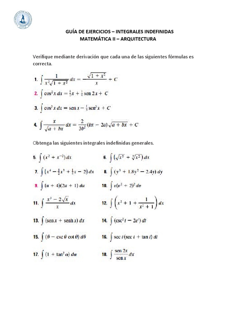 Guía de Integrales | PDF