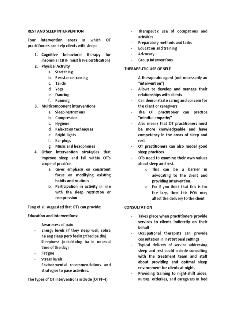 Rest and Sleep | PDF | Sleep | Occupational Therapy