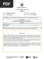 RPMS SY 2021-2022 Teacher Reflection Form (TRF) Teacher I-Iii | PDF ...