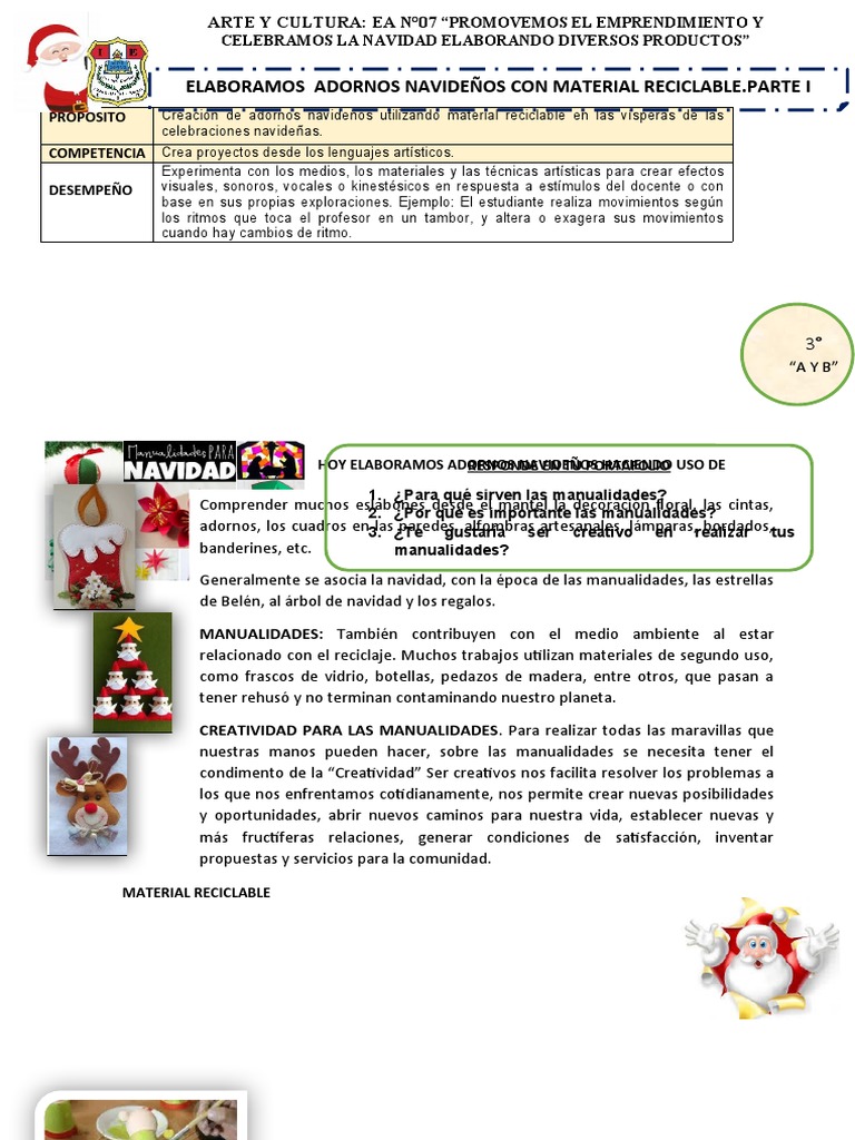 Manualidades Con Material Reciclable | PDF | Navidad