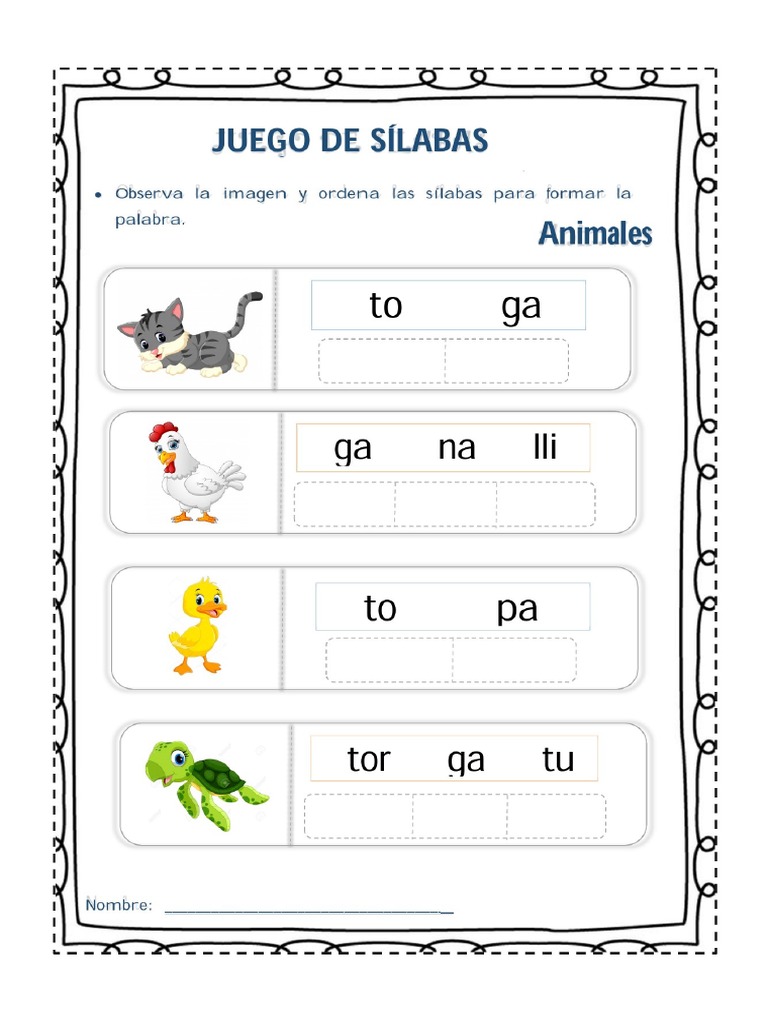 Juego de Silabas | PDF