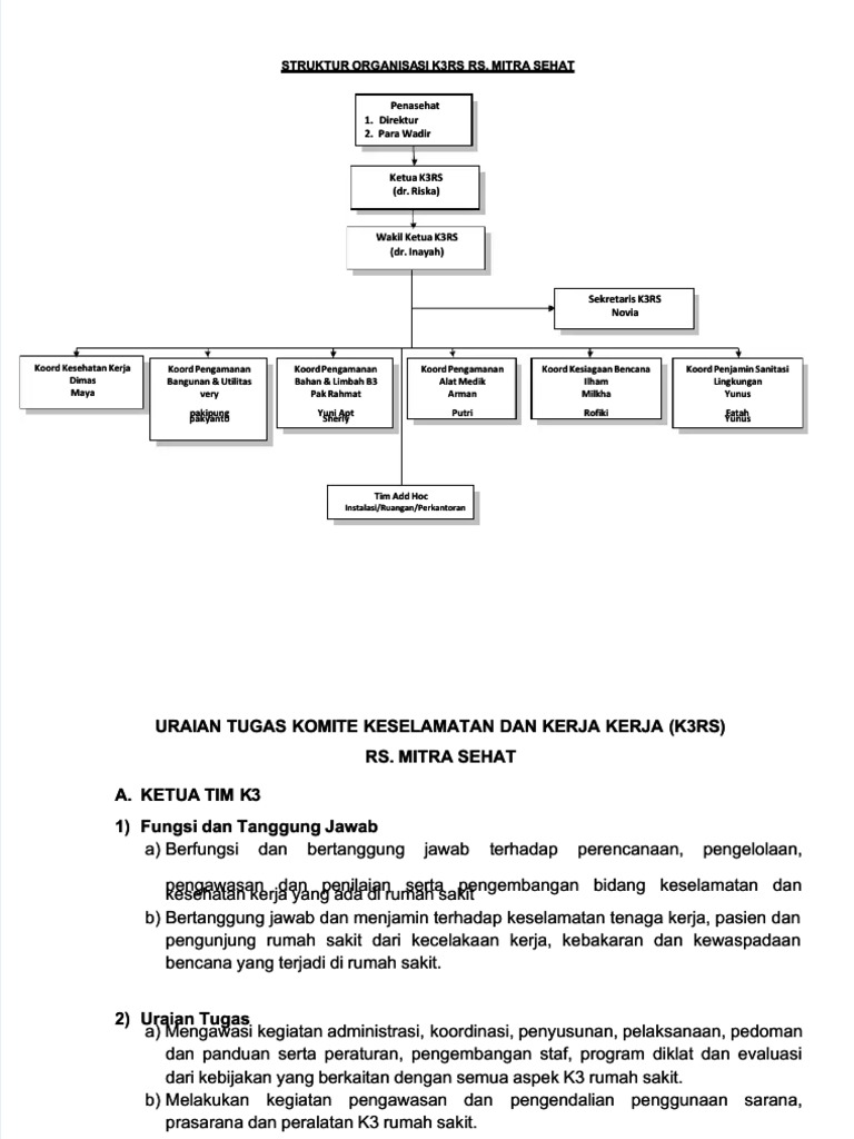 Struktur Komite K3RS | PDF