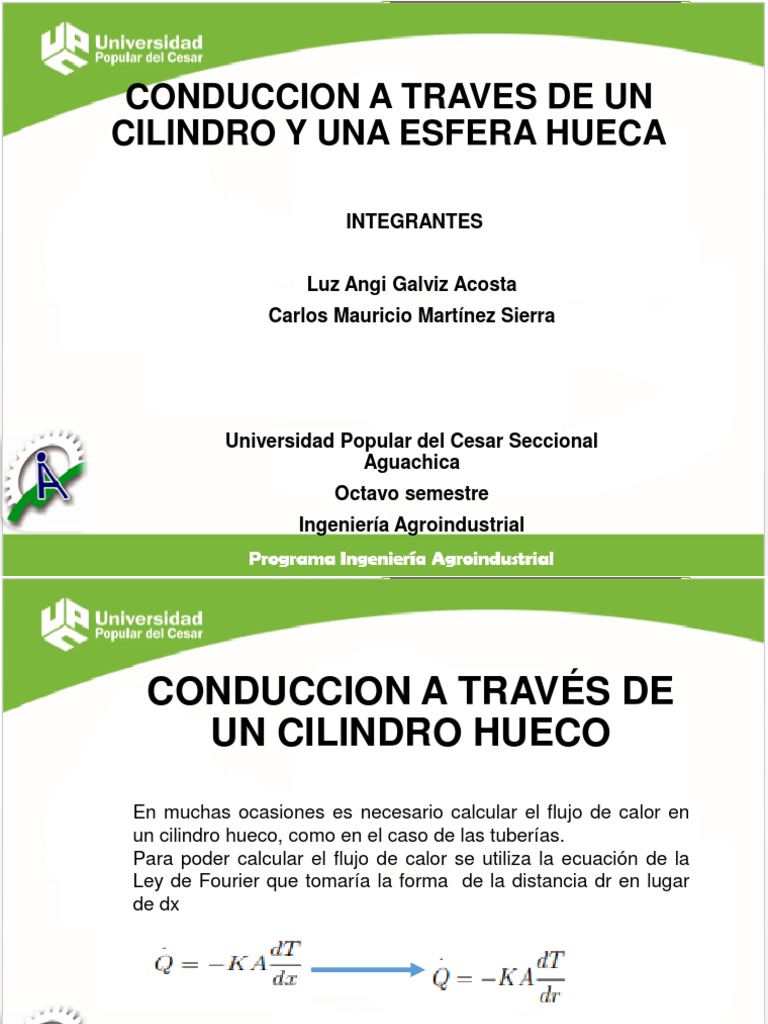 Esfera y Cilindro Hueco | PDF | Conduccion termica | Transferencia de calor