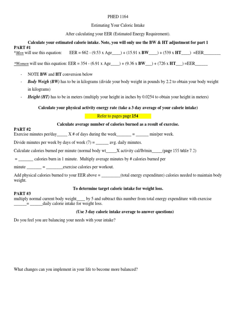 Calorie Formula 1 | PDF