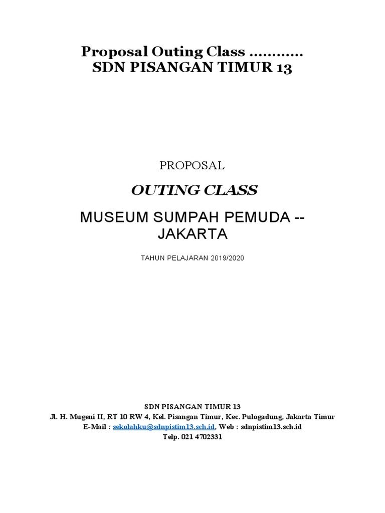 Contoh Proposal Outing Class | PDF