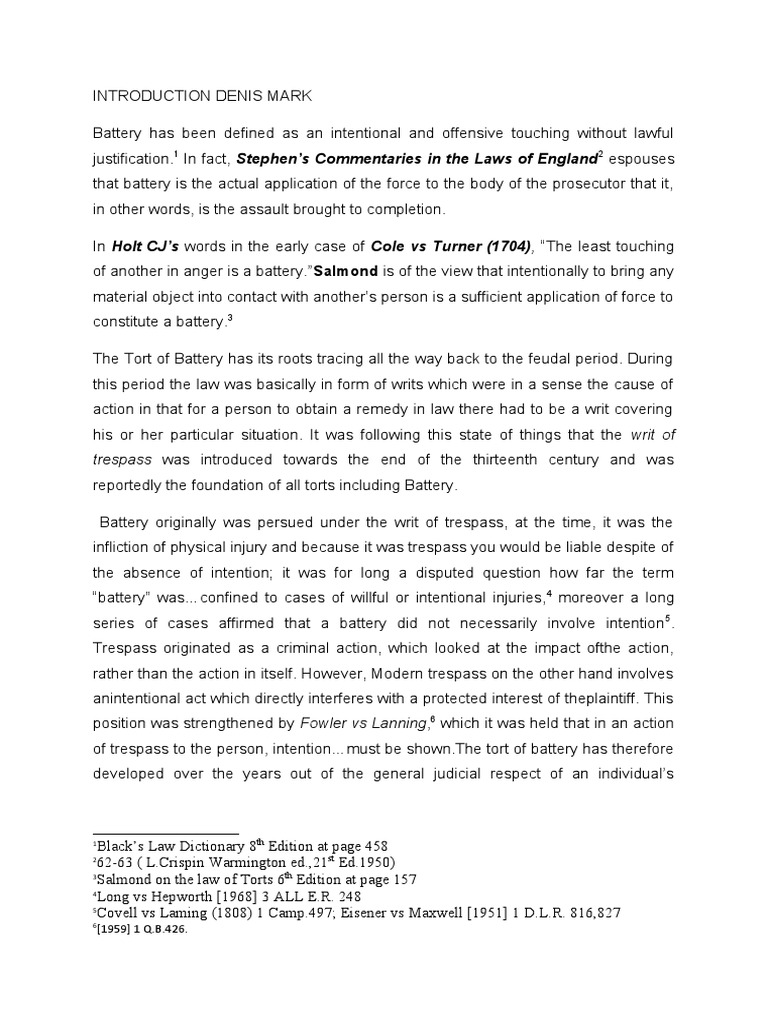 Tort Coursework | PDF | Trespass | Tort