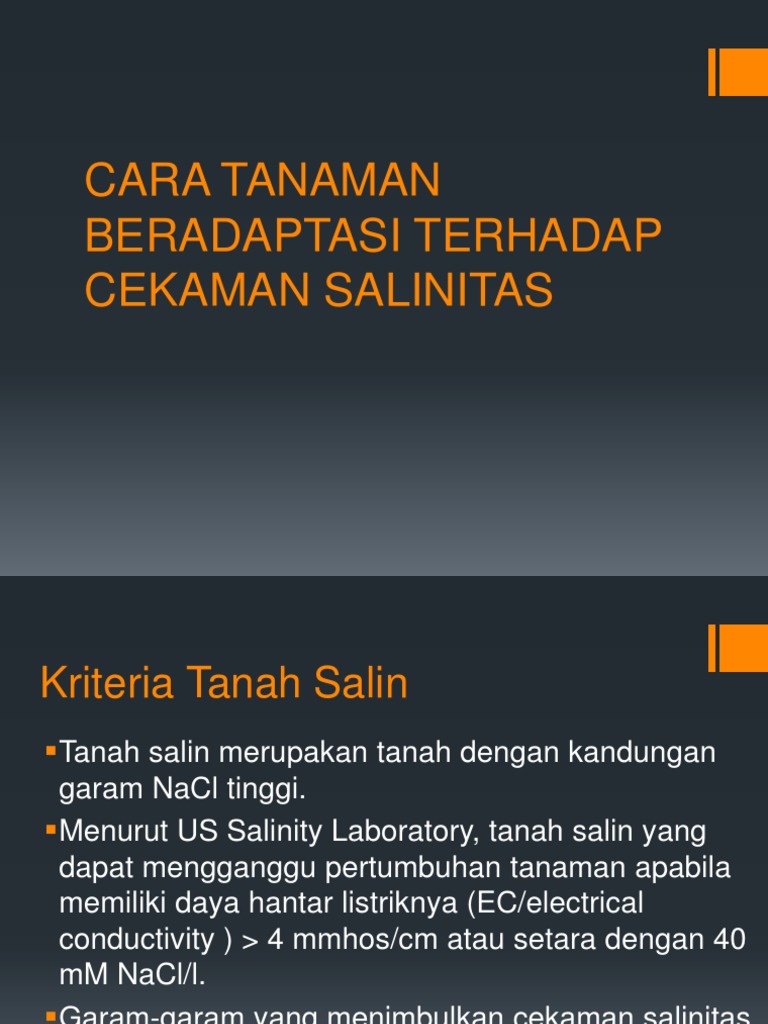 Respon Tanaman Terhadap Cekaman Salinitas | PDF Respon Tanaman Terhadap Cekaman Salinitas | PDF