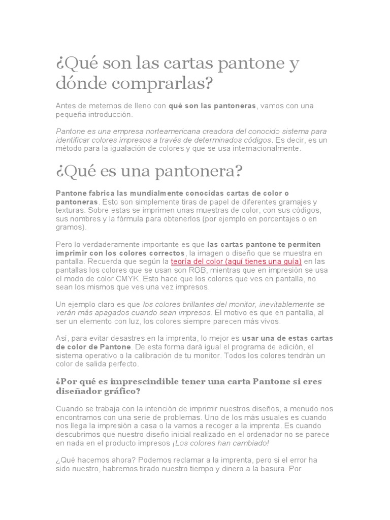 Que Son Las Cartas Pantone | PDF | Color | Monitor de computadora
