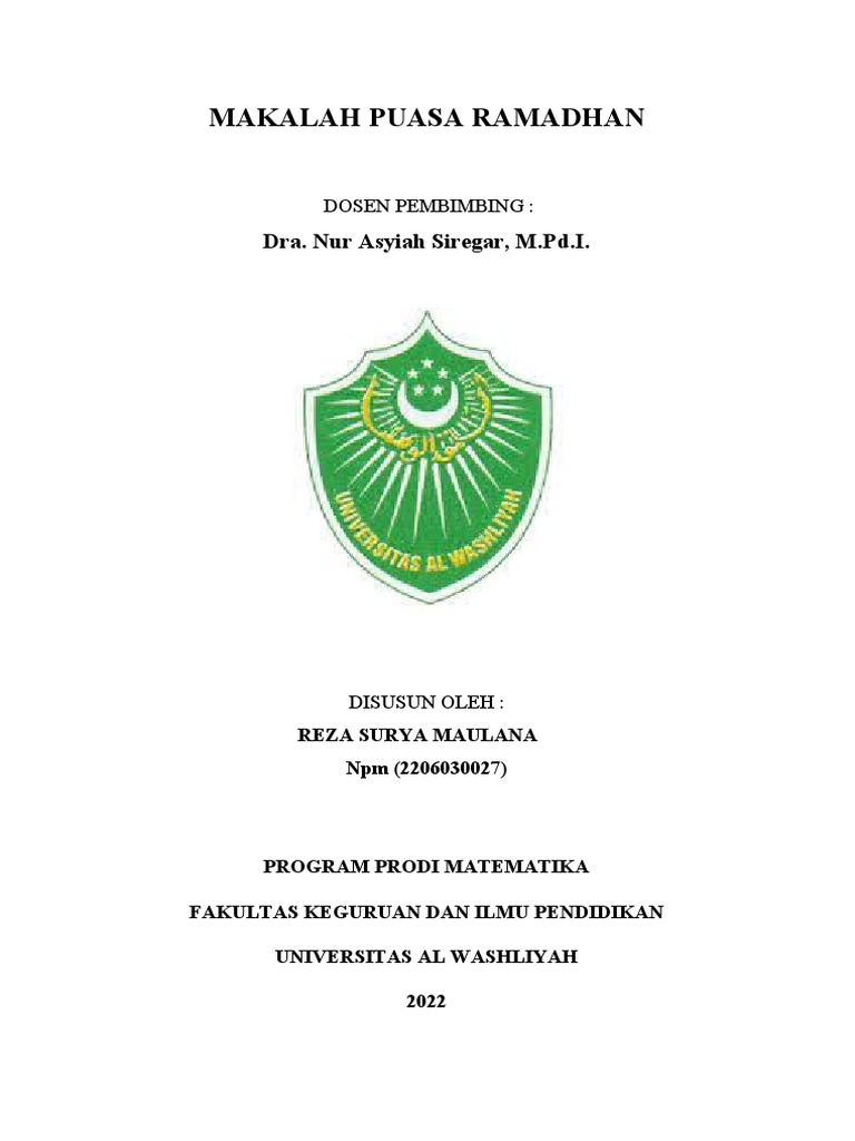 Makalah Puasa Ramadhan Reza | PDF