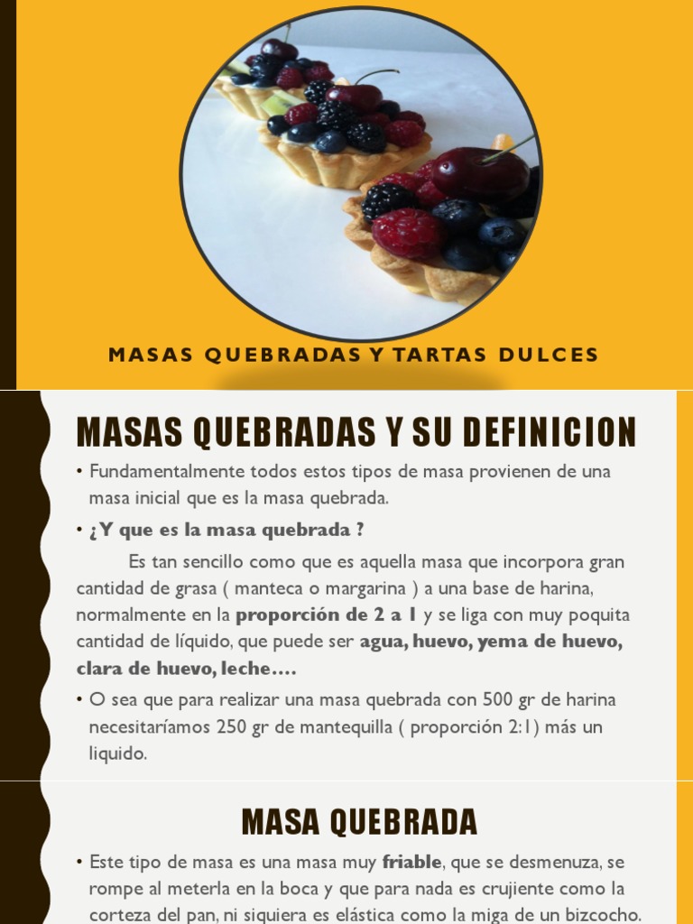 Masas Quebradas y Tartas Dulces | PDF | Panes | Mantequilla