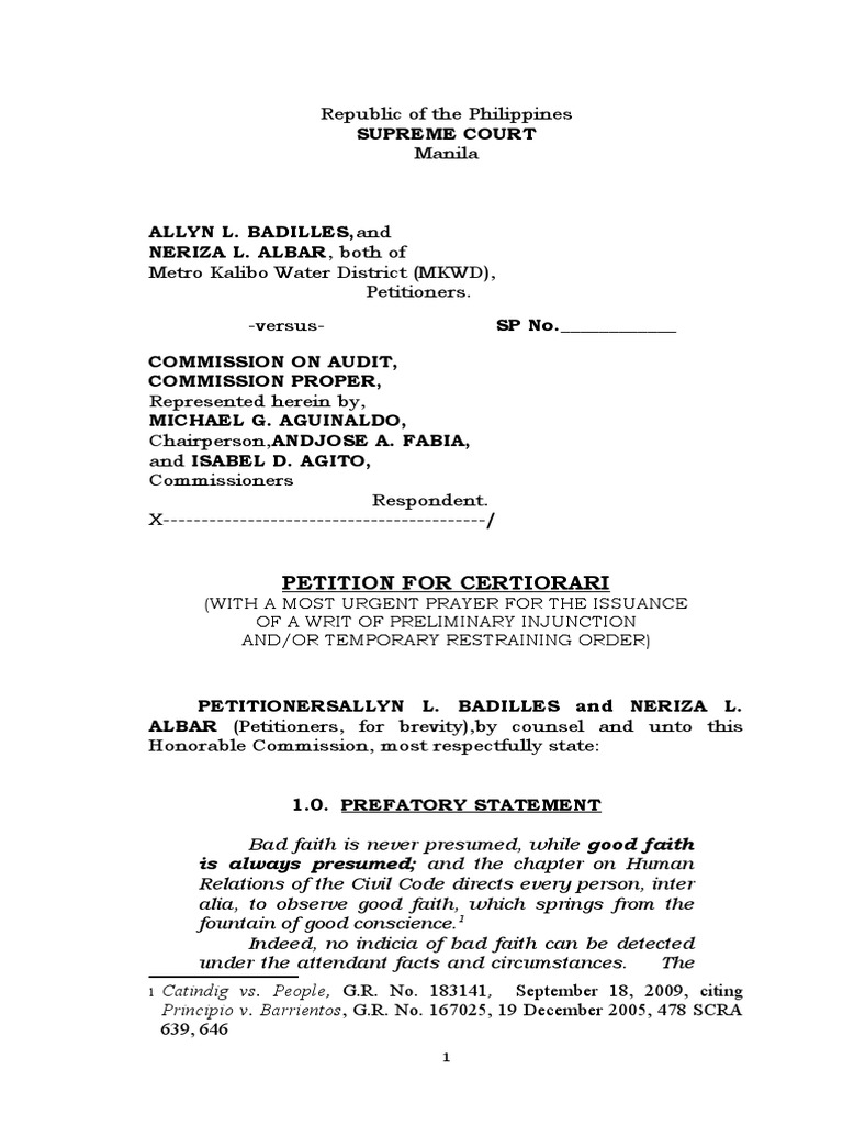 Petition For Review - Coa | Download Free PDF | Certiorari | Injunction