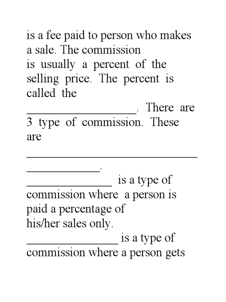 Commission | PDF | Percentage | Prices