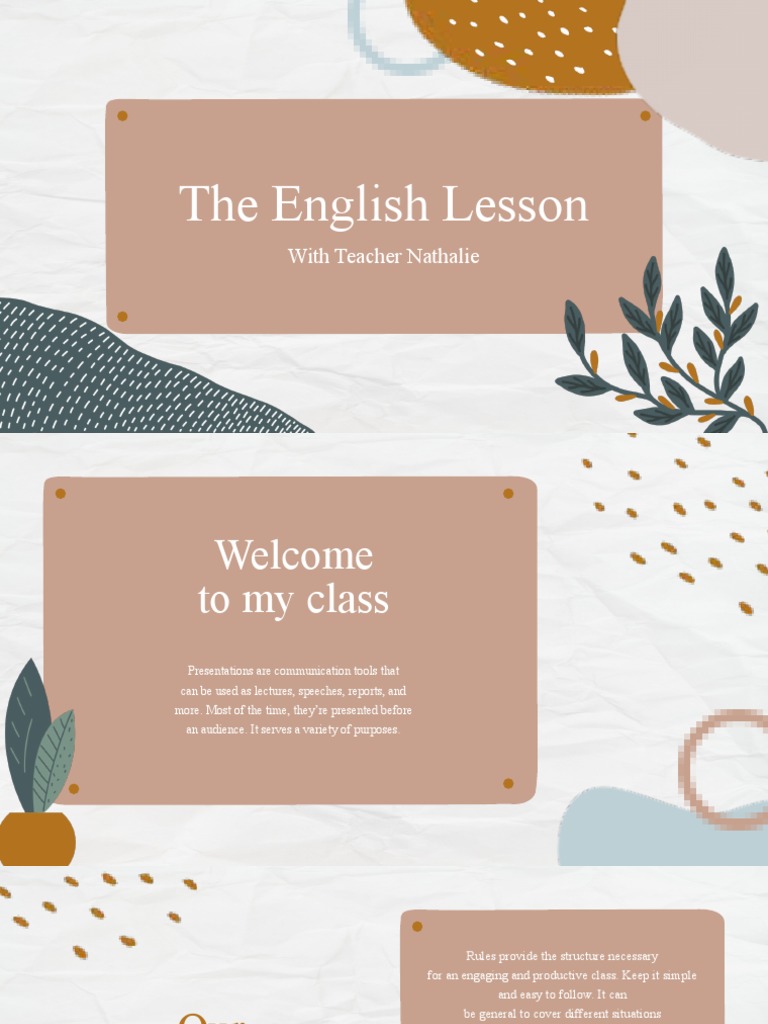 English Lesson Aesthetic | PDF | Lecture | Communication