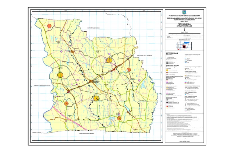 Lampiran 1 Peta Rencana Struktur Ruang Kota Tangerang Selatan | PDF