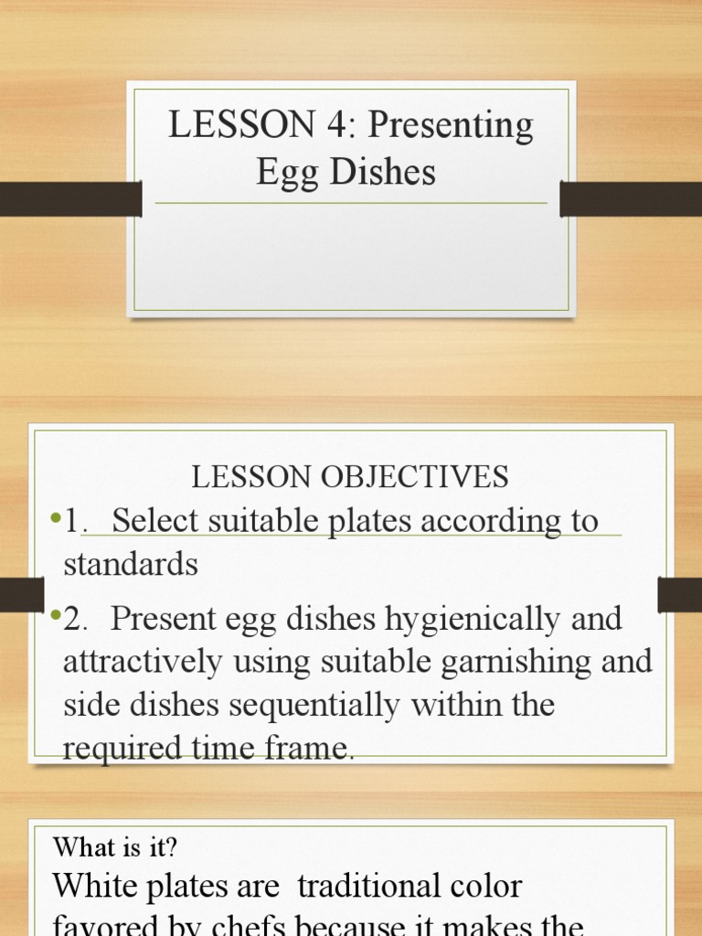 Presenting Egg Dishes Effectively | PDF | Foods | Foodborne Illness