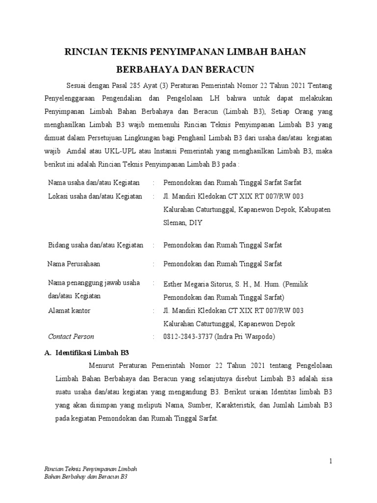 Rintek B3 Sarfat | PDF