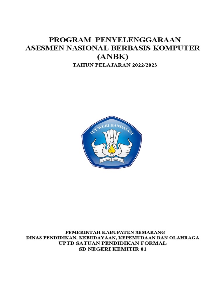 Program Kerja Anbk 2022 SDN Kemitir 01 | PDF