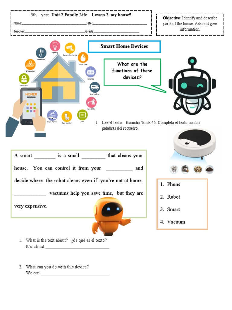 5th Year Unit 2 Family Life Lesson 2 My House5 | PDF