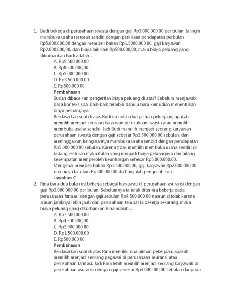Budi Bekerja Di Perusahaan Swasta Dengan Gaji Rp3 | PDF