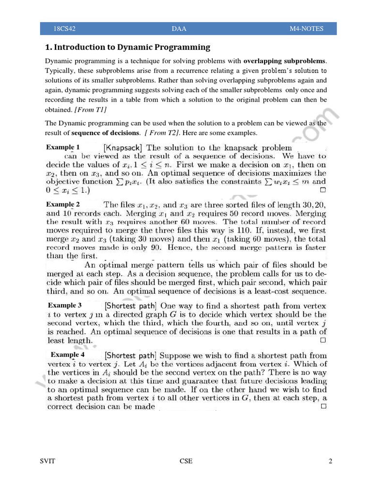 m4 Daa - Tie | Download Free PDF | Dynamic Programming | Matrix (Mathematics)