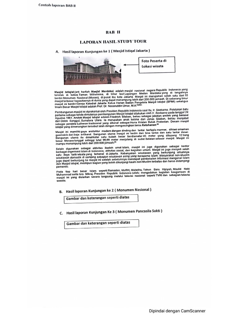Contoh Laporan Bab II | PDF