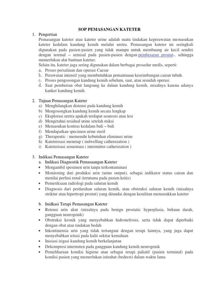 Sop Pemasangan Kateter | PDF | Kesehatan Holistik