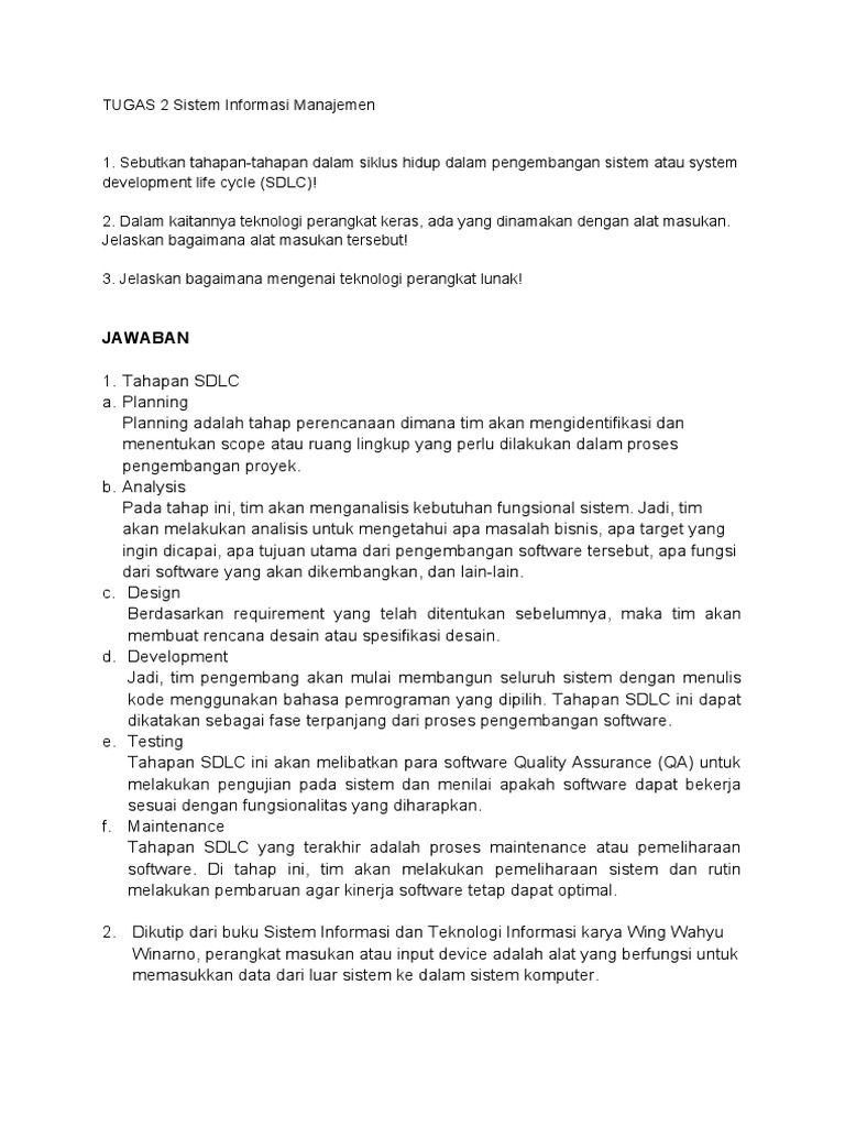 Tugas 2 Sistem Informasi Manajemen DONE | PDF