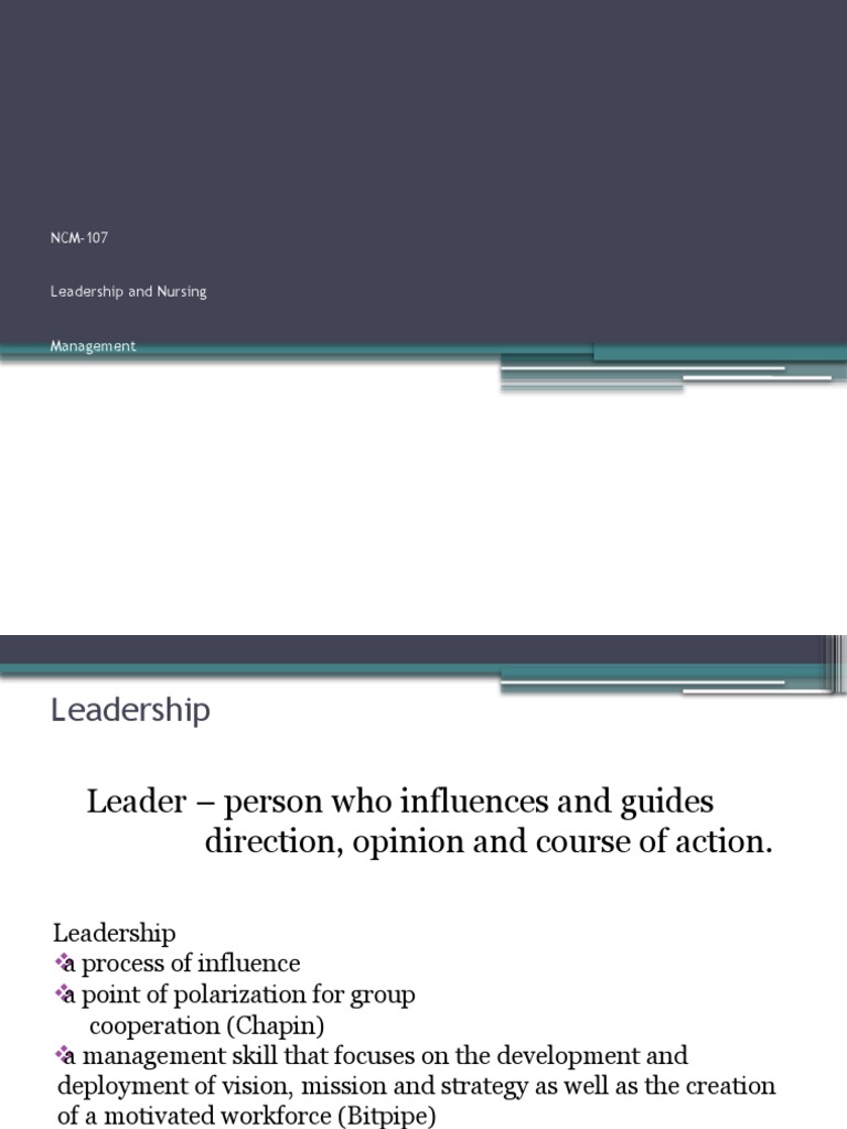 NCM-119 Power Point Presentation | PDF | Leadership | Motivational