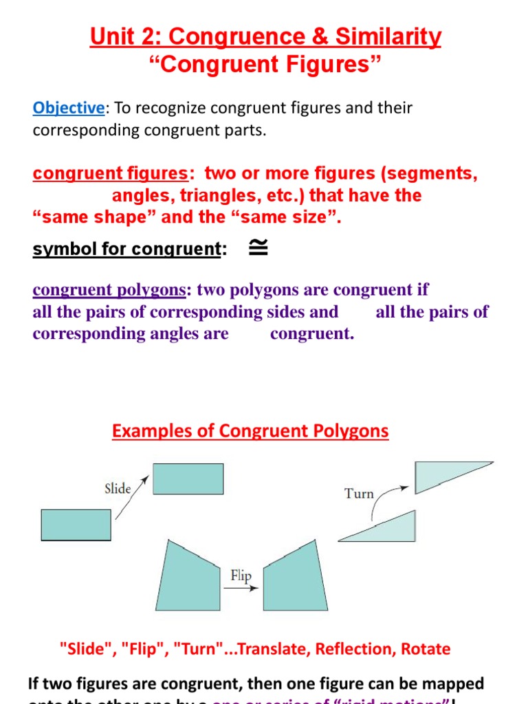 Week 1 - Congruent Figures | PDF | Triangle | Geometric Shapes