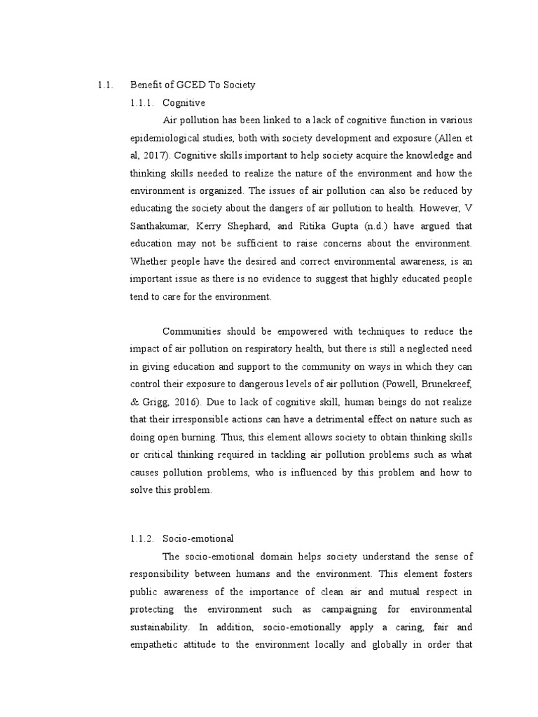Benefit of GCED To Society | PDF | Fuels | Coal
