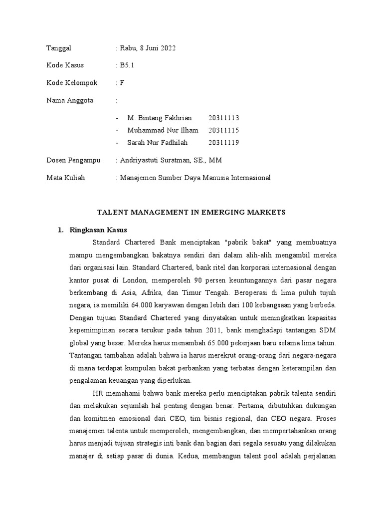 Manajemen Bakat di Standard Chartered | PDF | Bisnis