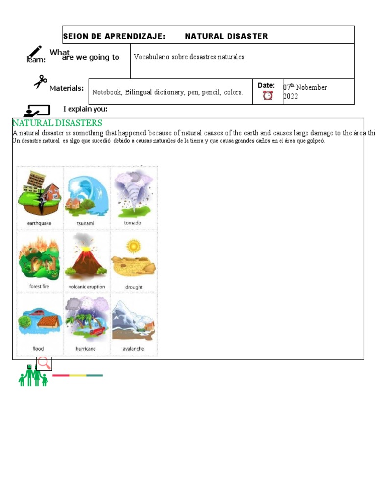 Vocabulario de Desastres Naturales en Inglés | PDF | Lingüística