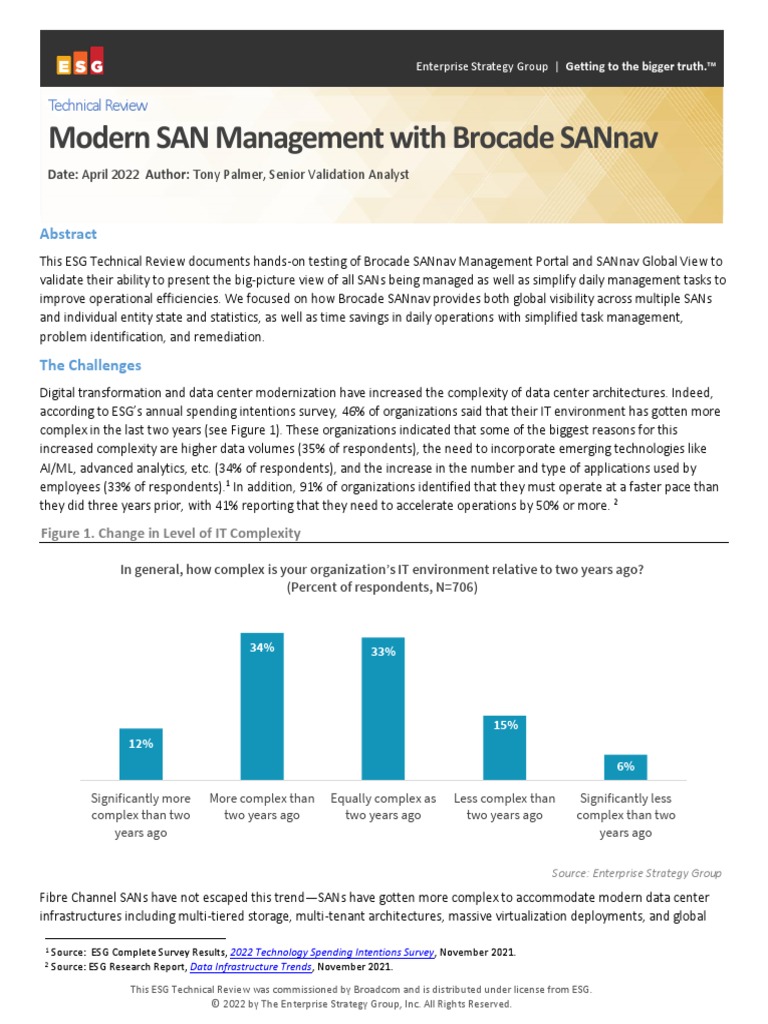 Esg Tech Review Brocade Sannav Apr 2022 | PDF | Network Switch | Analytics