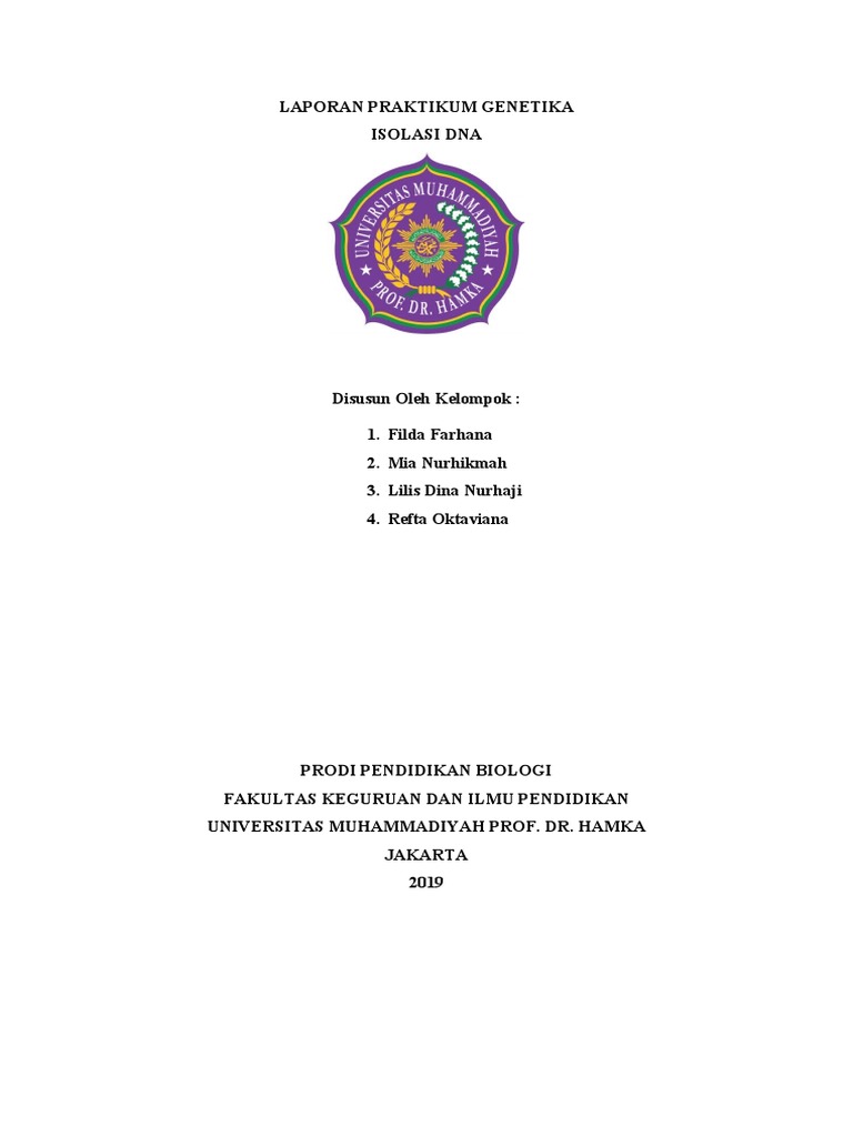 Laporan Praktikum Genetika Isolasi Dna 1 | PDF Laporan Praktikum Genetika Isolasi Dna 1 | PDF