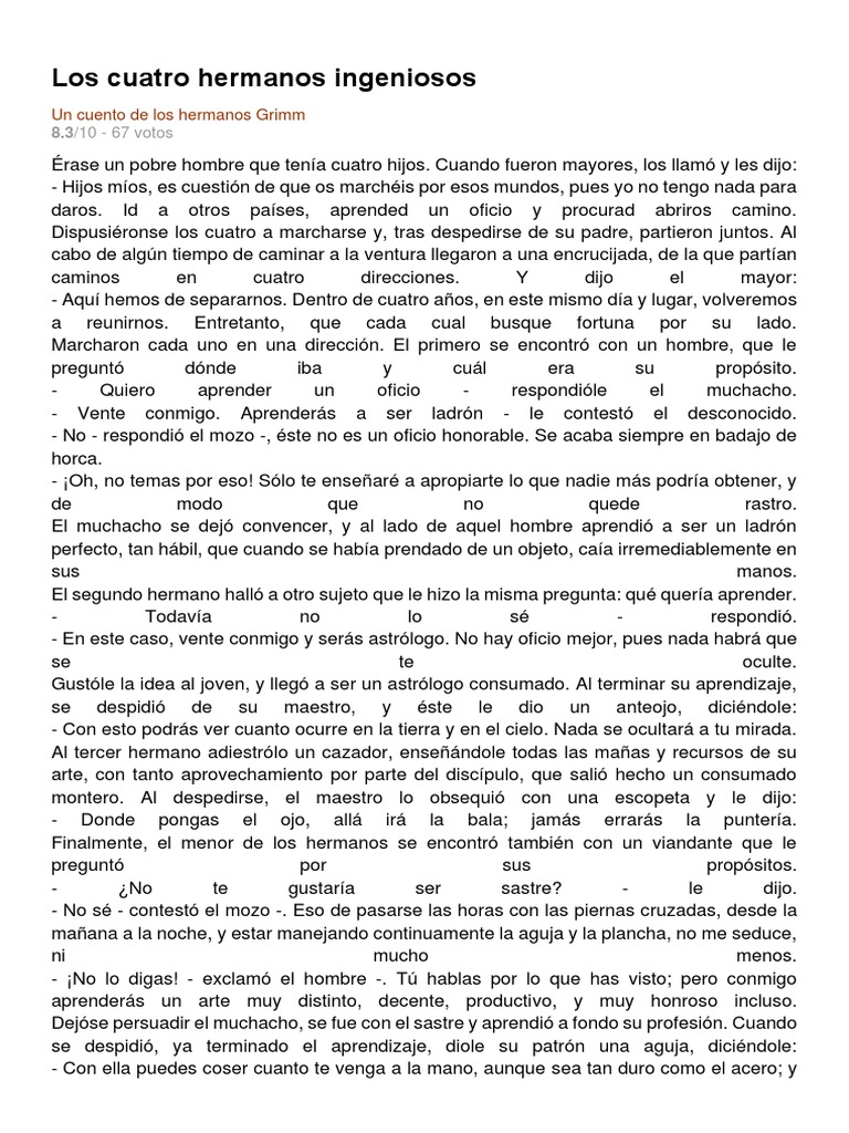 Los cuatro hermanos ingeniosos | PDF
