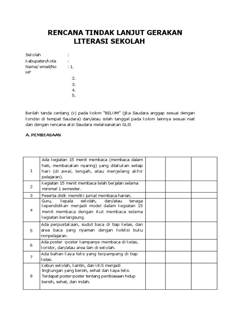 Instrumen Tahap GLS | PDF
