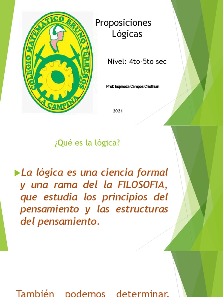 LOGICA PROPOSICIONAL 4to-5to Sec | PDF | Proposición | Lógica