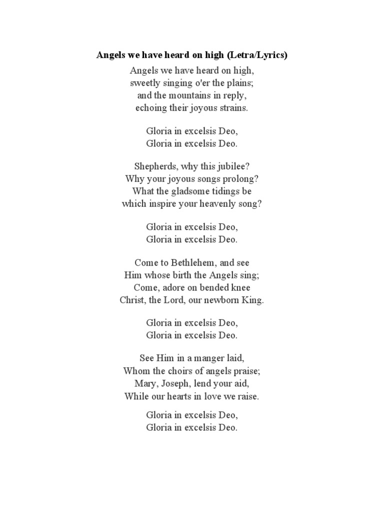 Angels We Have Heard On High | PDF