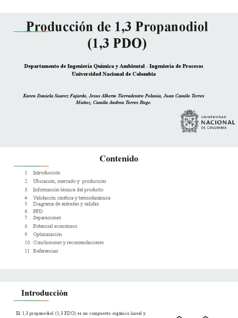 Producción de 1,3 Propanodiol (1,3 PDO) | PDF | Glicerol | Agua